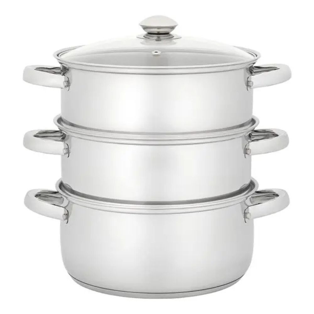 Judge Essentials 24cm 3 Tier Glass Lid Steamer