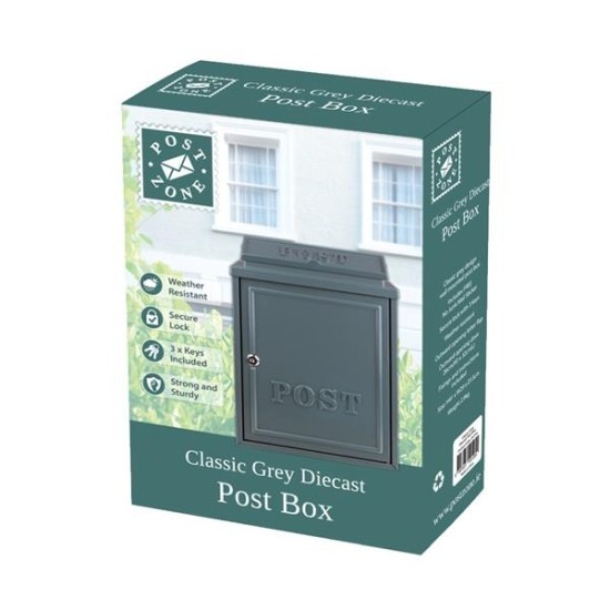 Classic Grey Diecast Post Box