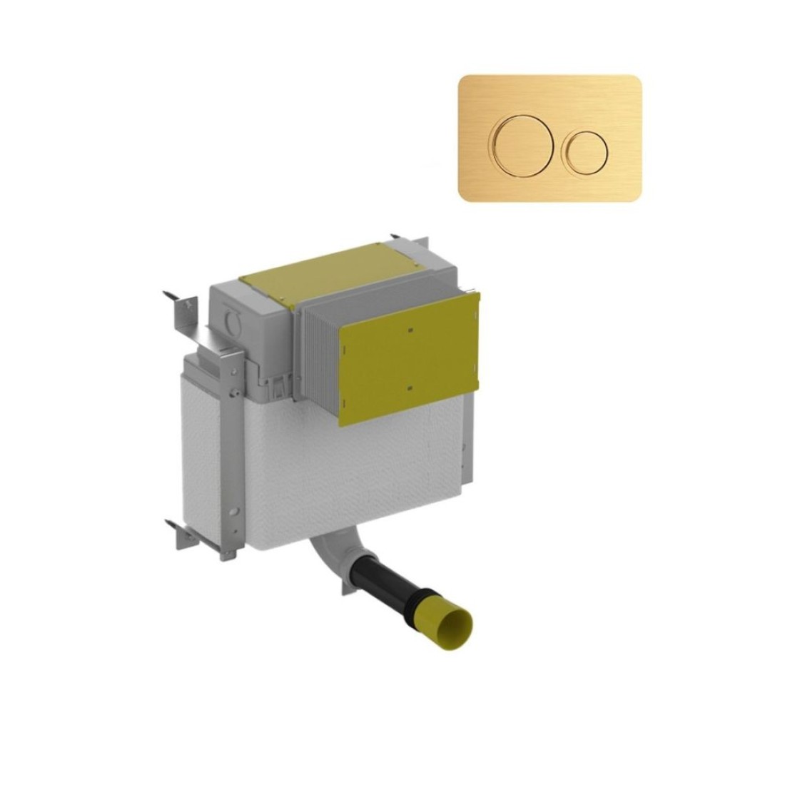Concealed Cistern for Back to Wall WC Gold Fascia Plate | Circular